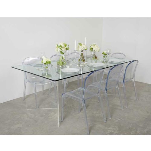 Milano Glass Table Transparent - Electra Exhibitions